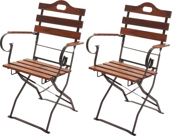 Set van 2 biertuinstoelen MCW-J40, klapstoel tuinstoel, horeca ...