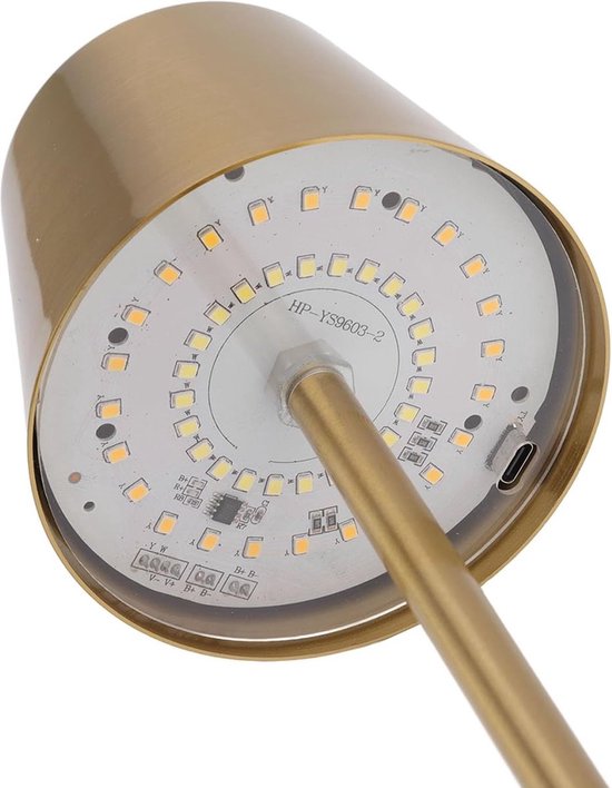 4 Stuks - Oplaadbare tafellampen - dimbaar - Goud - aluminium - 2700K ...