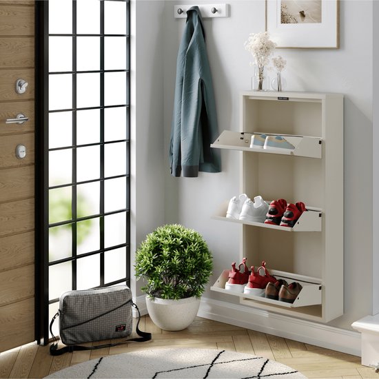 Schoenenkast Bodi 3-vaks Soft Beige | bol