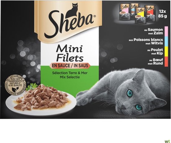 Sheba Selectie van de Chef Mini Filets in Saus - 24 x 85 gram | bol