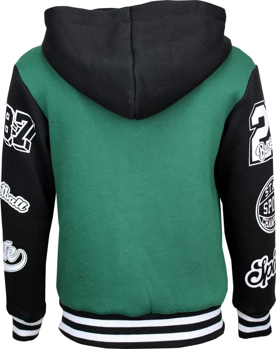 S&C Bombervestje Baseball groen zwart Kids & Kind Jongens Zwart/Groen ...