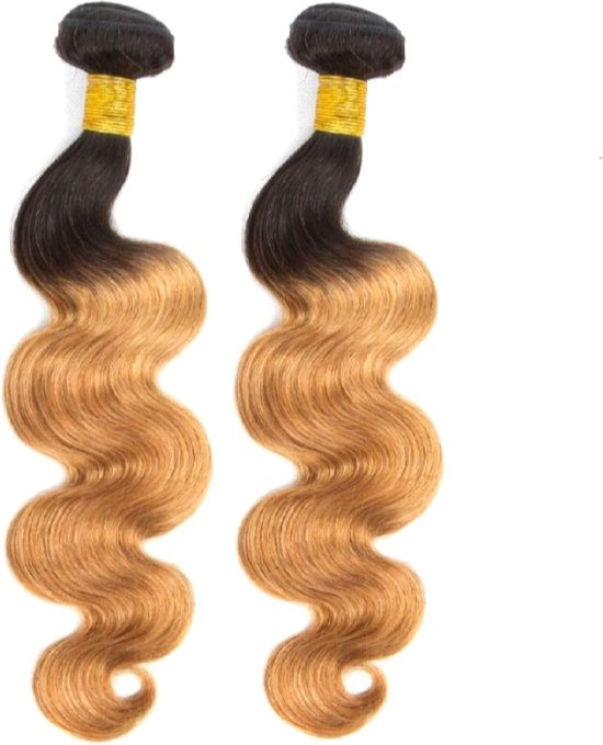 Braziliaanse Remy weave - 18 inch - golf haar extensions kleur 1b/27 ...