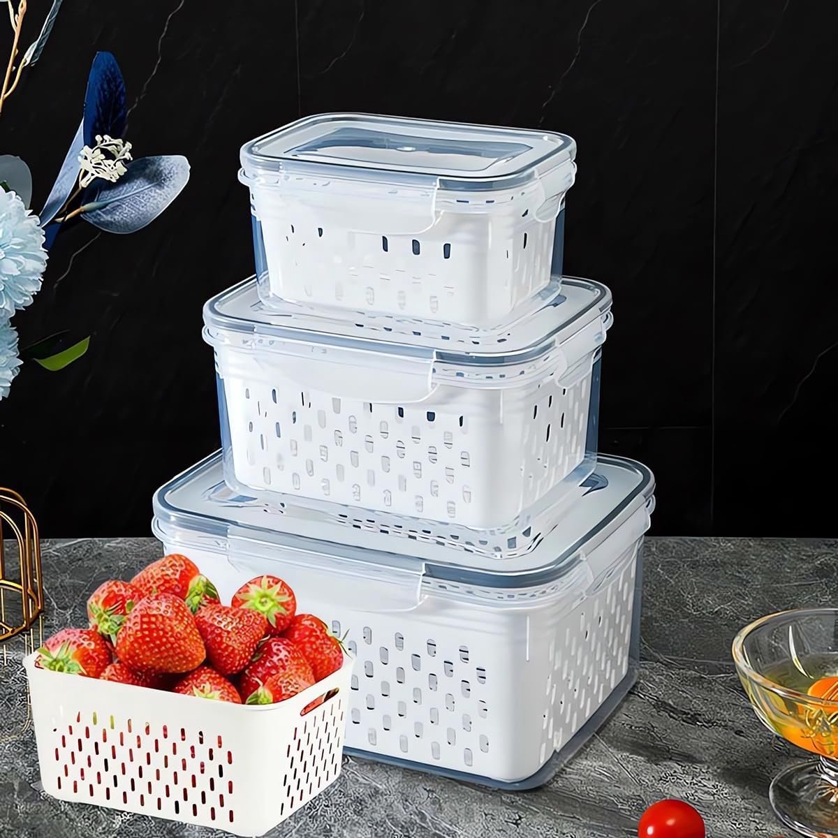 Vershouddozen voor koelkast, 3 stuks, fruit, verse producten ...