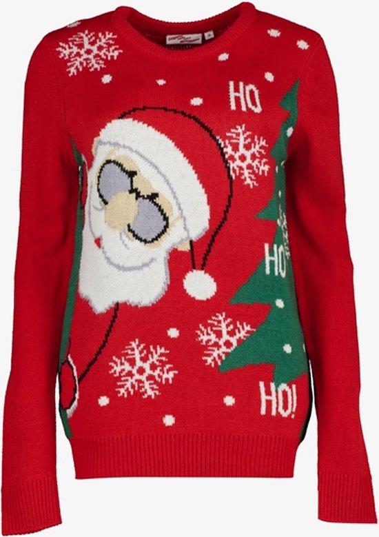 TwoDay dames kersttrui met kerstman - Rood - Maat L | bol