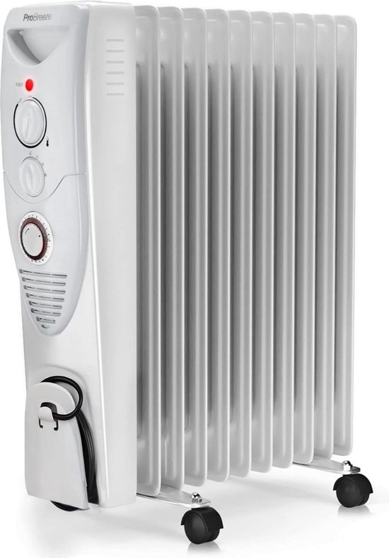 Elektrische Radiator - 2500W Oliegevulde Radiator, 11 Ribben ...