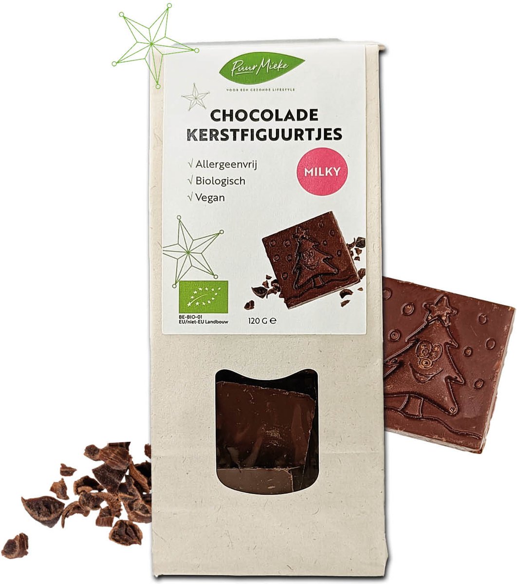 Chocolade Kerstfiguurtjes Milky allergeenvrij - 120g - BIO | bol