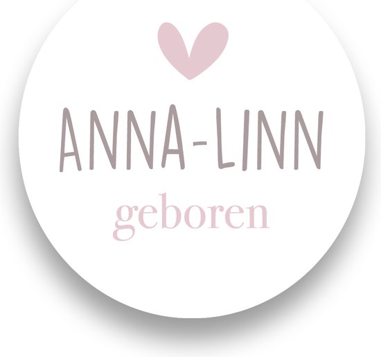 Sluitsticker Naam geboren*- Sticker met naam - 40 mm - Geboorte Sticker ...