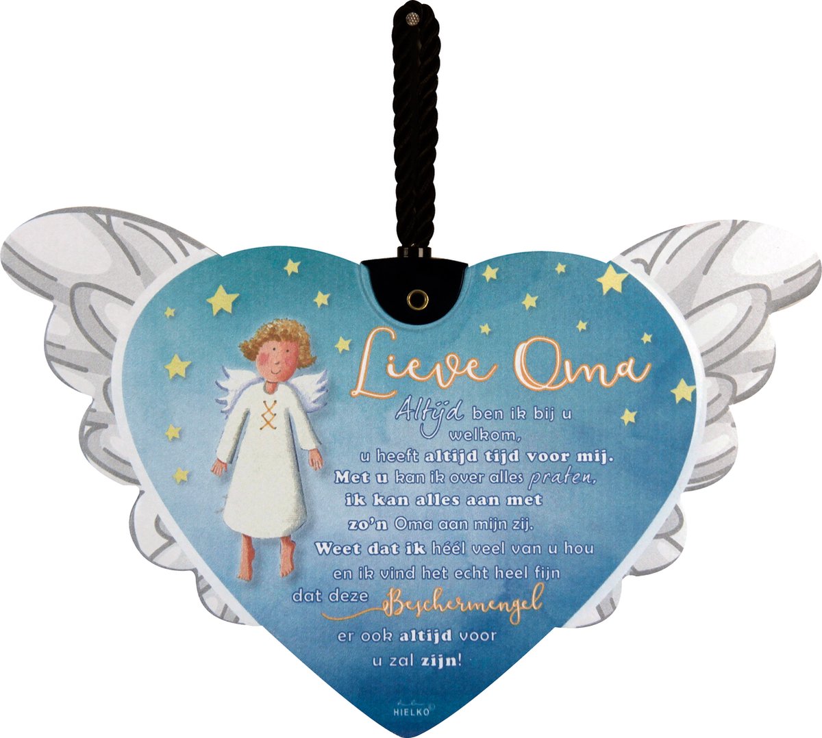 Tegel Beschermengel met gedicht Lieve Oma en hangkoord New Dutch® gedicht Oma -... | bol.com