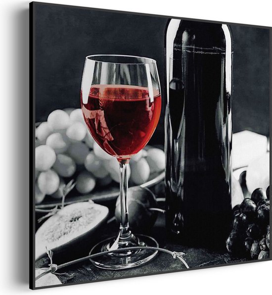 Akoestisch Schilderij Red Red Wine 01 Vierkant Basic XXL (140 X 140 CM ...