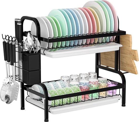 Afdruiprek met lekbak, Afdruiprek met lekbakken op 2 niveaus ...