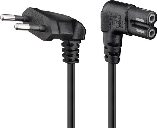 Stroomkabel haaks euro plug naar C7 2m zwart | bol