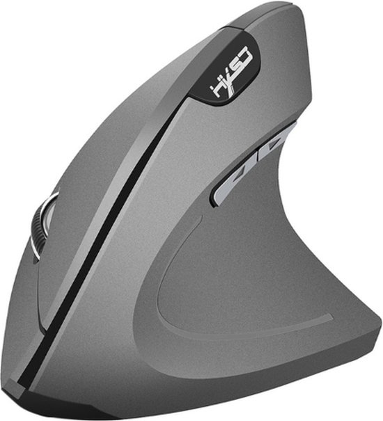 Ergonomische Muis - Draadloos - Oplaadbaar - Rechtshandig - Grijs | bol