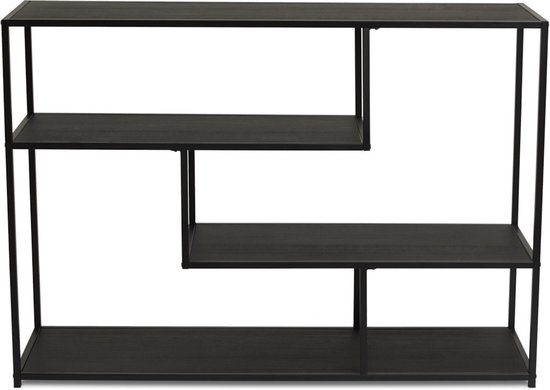 LIFA LIVING Open Wandkast - Zwart - Opbergkast - Boekenkast ...