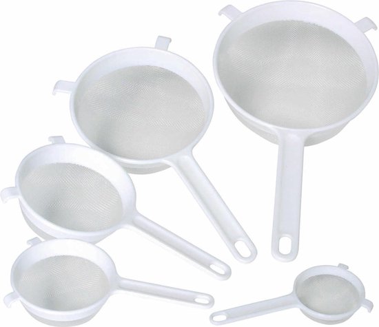 zeef rond 12cm van kunststof in wit, 12 x 12 x 30 cm | bol