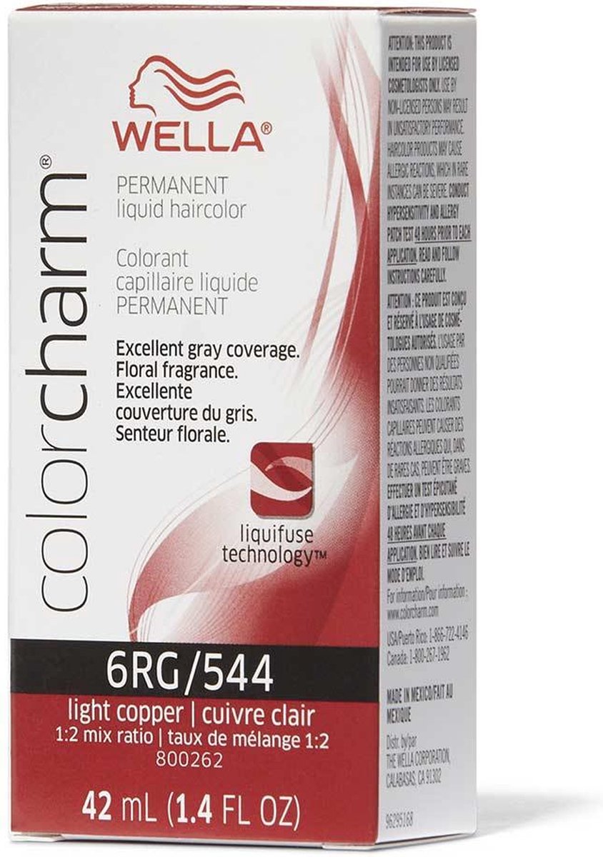 Wella Color Charm Permanent Liquid Haircolour - 6RG - Light Copper ...