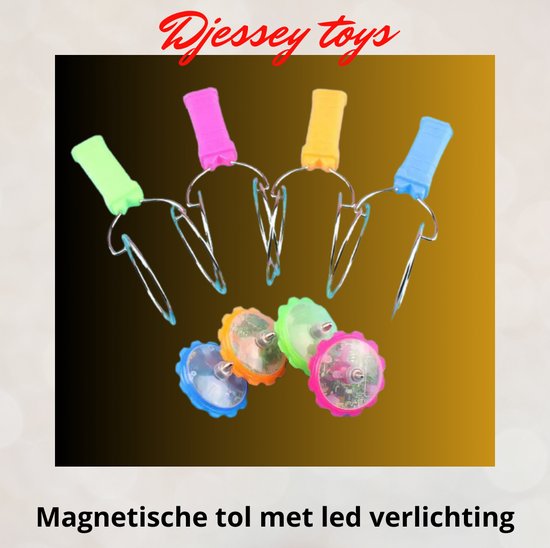 Magnetische tol met led verlichting - Kleur oranje - 4 kleuren ...