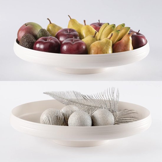 schaal/fruitschaal - melkwit, 43 x 30x h8,9cm | bol