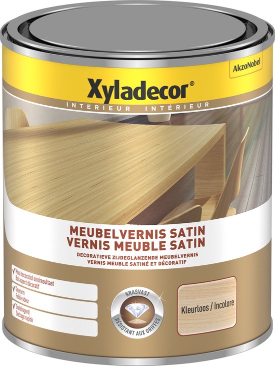 Xyladecor Meubel Vernis - Kleurloos - Satin - 1L | bol