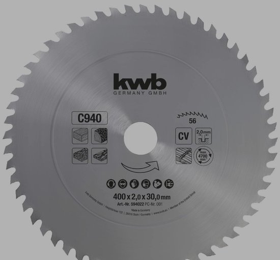 KWB 594022 Cirkelzaagblad - 400 x 30mm - 56 Tanden - 2mm - 1 stuk | bol