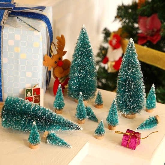 miniatuur pijnbomen sisal bomen met houten basis,20 pcs mini kerstboom ...
