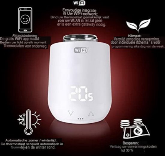 Thermostaatkraan radiator - Slimme radiatorknop - Slimme ...