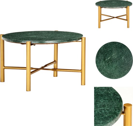 vidaXL Salontafel Modern Groen - 60 x 60 x 35 cm - Echt Steen met ...