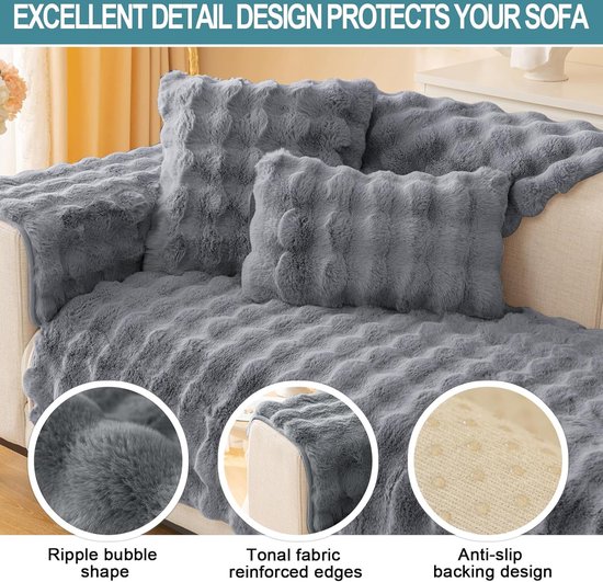 Dikke konijn pluche bankhoes 3-zits L-vorm, 2023 nieuwe universele ...