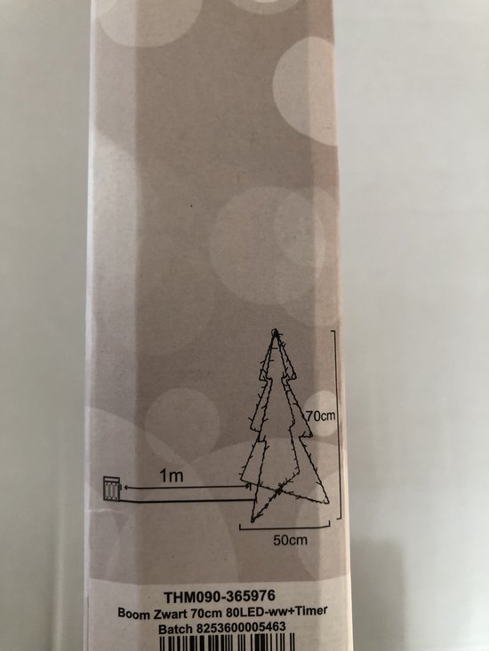 kerstboom zwart 70 cm met timer - kerst verlichting | bol