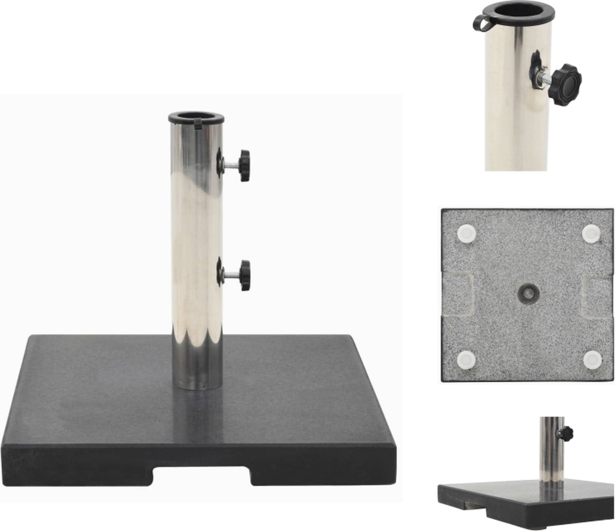 vidaXL Parasolvoet - Graniet - 20 kg - Zwart - 40 x 40 x 4.5 cm ...