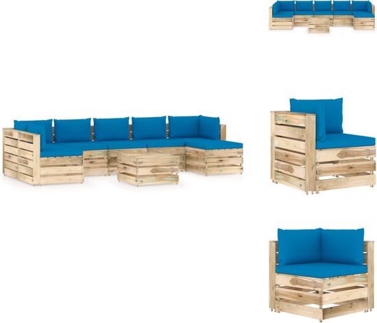 vidaXL Pallet Loungeset - Hoekbank Middenbank Tafel - 69x70x66 cm ...