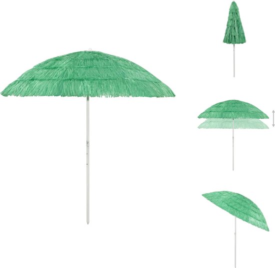 vidaXL Hawaï Parasol Groen - 215 cm hoogte - 240 cm booglengte - UV ...