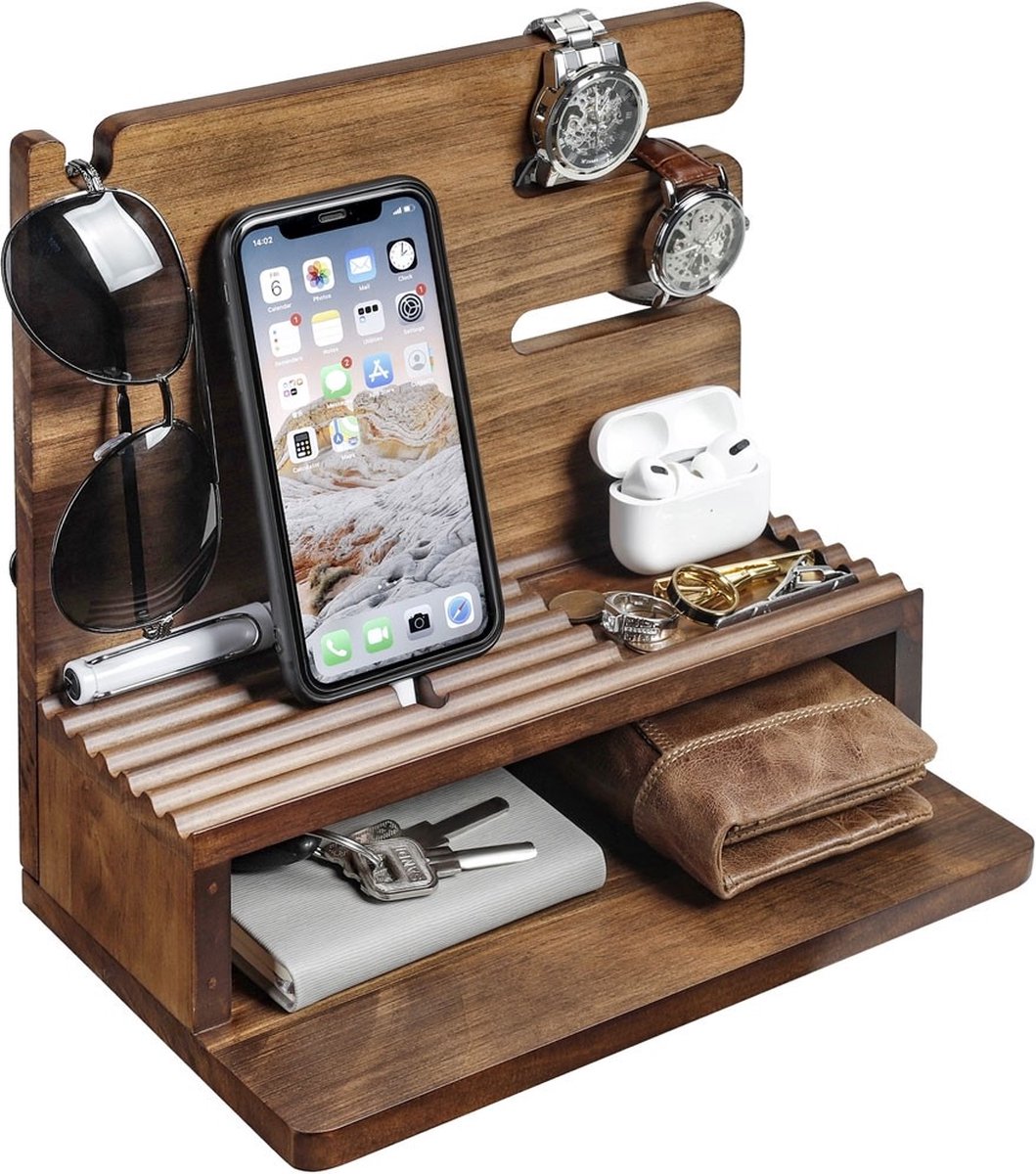 Luxurieus Bureau Organizer - Pennenbak - Telefoonhouder - Hout | bol