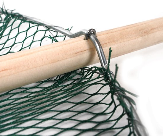 Eurocatch Garnalennet XL - 40cm Breed - Houten steel 130cm lang ...