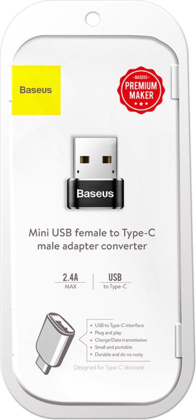 BASEUS USB -C -converter - Accessoires - USB naar USB -C - Adapter ...