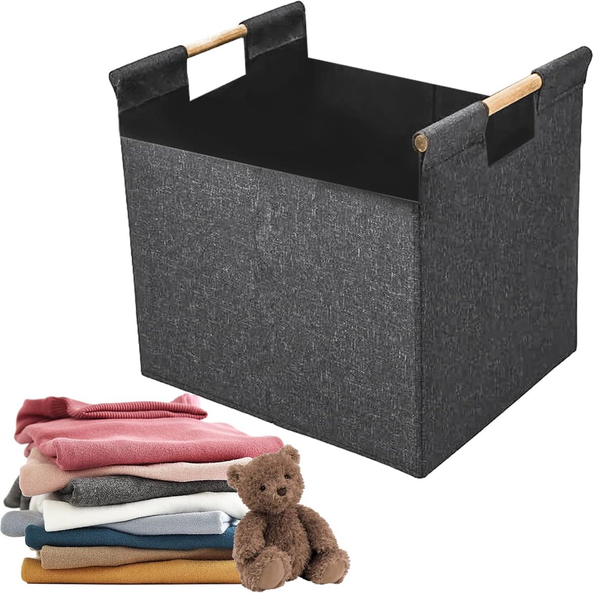 Vilten mand opslag, 50 x 38 x 40 cm, haardhoutmand, vilten mand ...