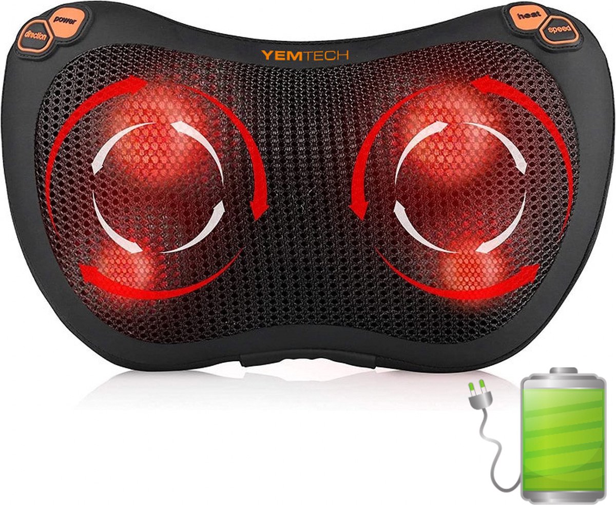 Yemtech® Shiatsu Massagekussen - Rol Massageapparaat - Nek Rug massage ...