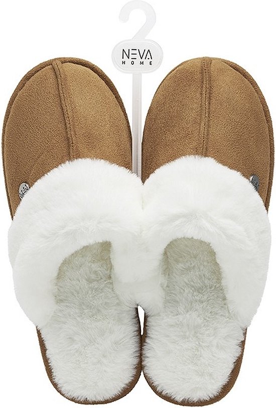 NEVA - NV41 Damespantoffel gevoerd bruin | bol