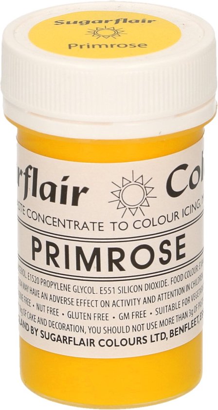 Sugarflair Eetbare Kleurstof Pasta Primula Geel 25g | bol