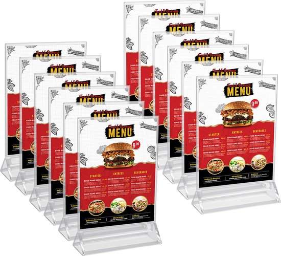 Kurtzy A5 Bord Houder (12 Pak) – L16 x H24,5 cm – Helder Plastic ...