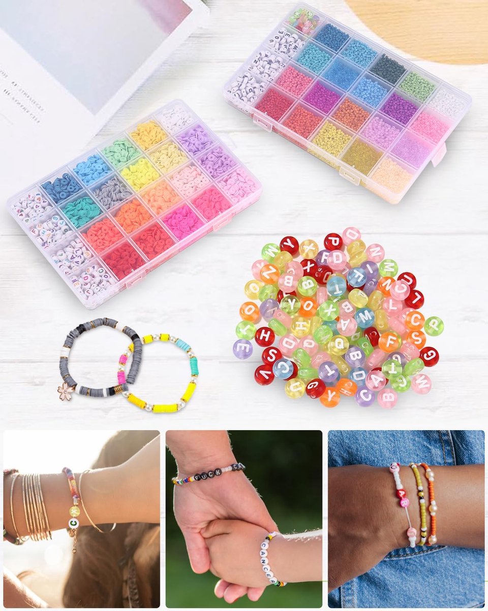 HobbyKralen om te rijgen, kralenset, armbanden zelf maken, in totaal ...