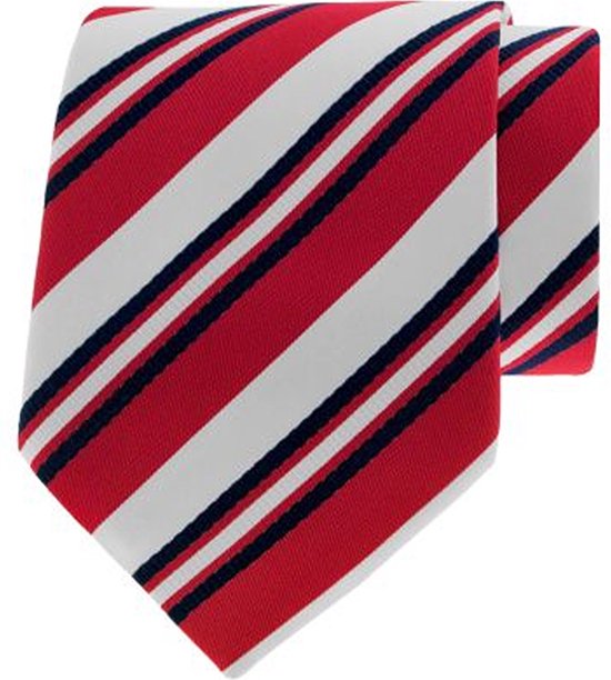 Witte stropdas met rode strepen | bol