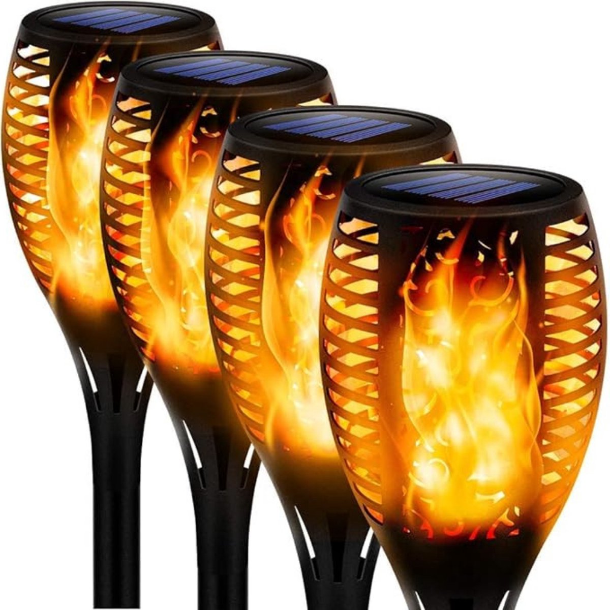 4 stuks Zonne-vlam licht IP65 waterdicht zonne-tuinverlichting 33 leds ...