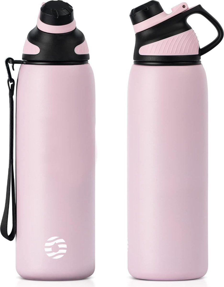 Gourde de sport en acier inoxydable avec couvercle magnétique, 1 l, 800 ...