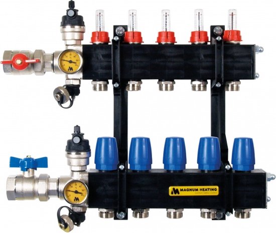 MAGNUM Open Premium Kunststof Verdeler – 7 groeps - Vloerverwarming ...