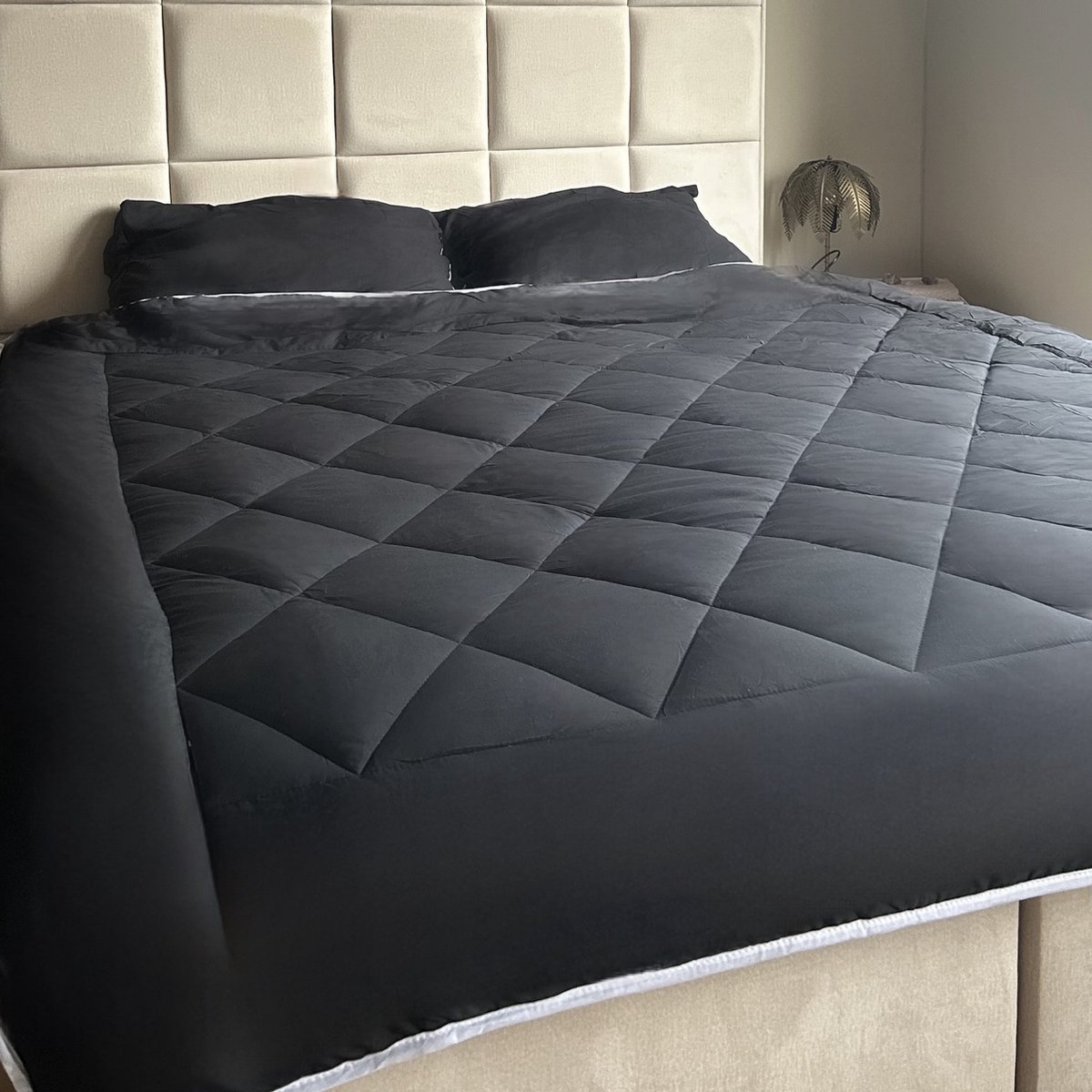 Cozyvita® | wasbare dekbed zonder overtrek - Zwart & Parel wit - Inclusief gratis... | bol