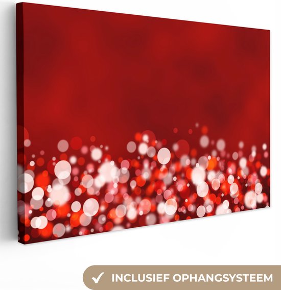 Canvas schilderij 140x90 cm - Wanddecoratie Rood - Design - abstract ...