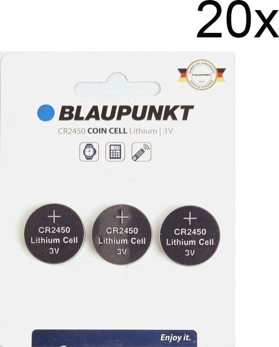 Blaupunkt CR2450 Batterij - cr2450 Lithium 3v Batterij - Knoopcelbatterij 3V - 60 Stuks | bol