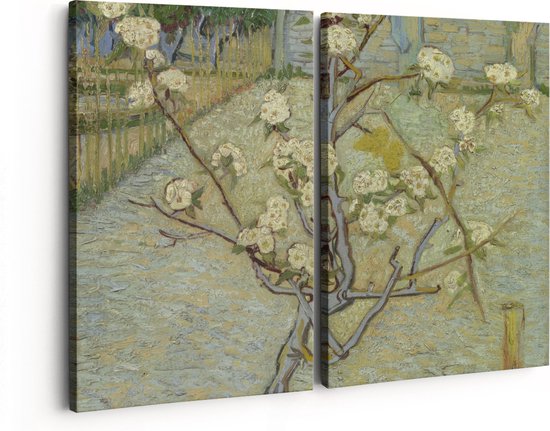 Artaza Canvas Schilderij Tweeluik Perenboompje in Bloei - Vincent van Gogh - 160x120 -... | bol