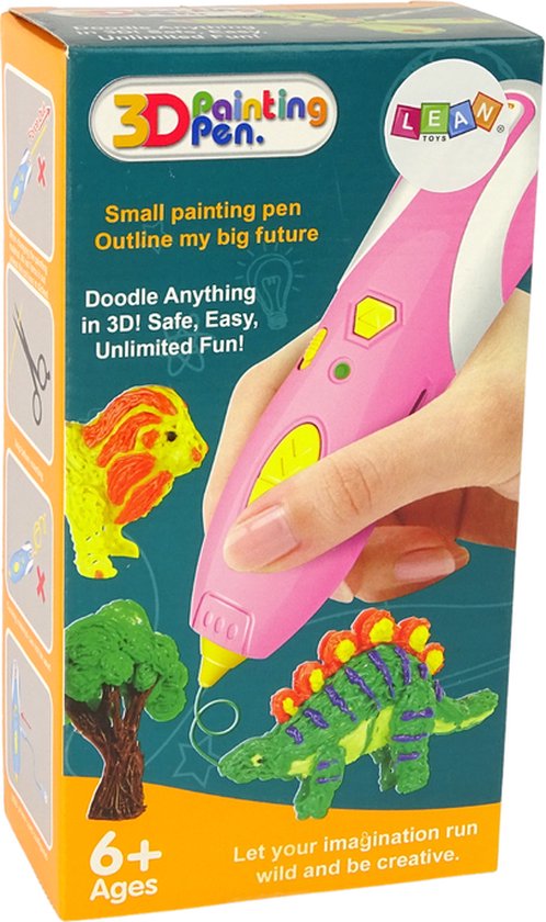 3D Pen - met vulling - 14x4x4cm - blauw | bol