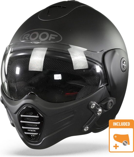 ROOF Helm Roadster Iron mat zwart / zilver maat S/M | bol